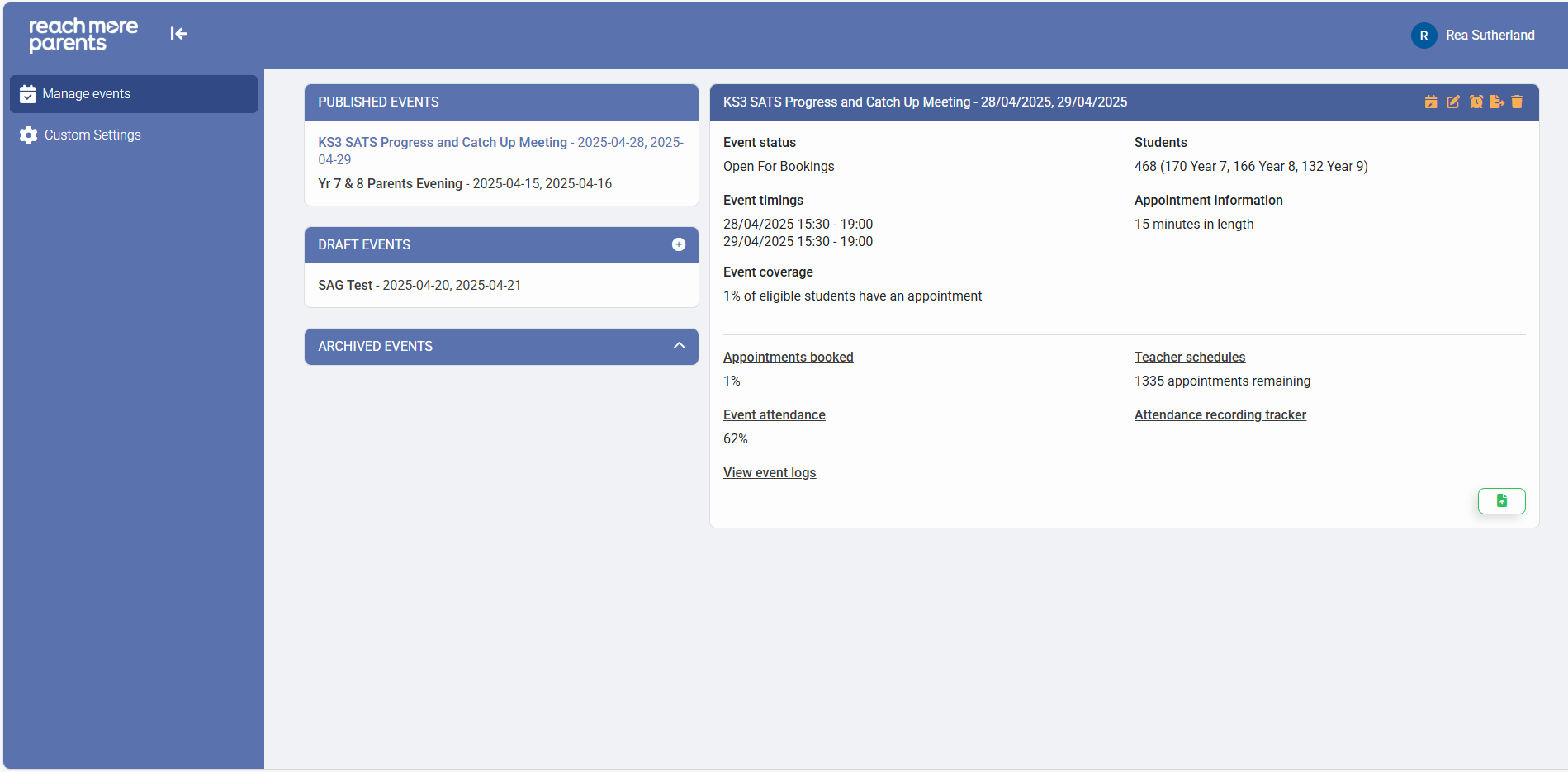 Parent Event Management System